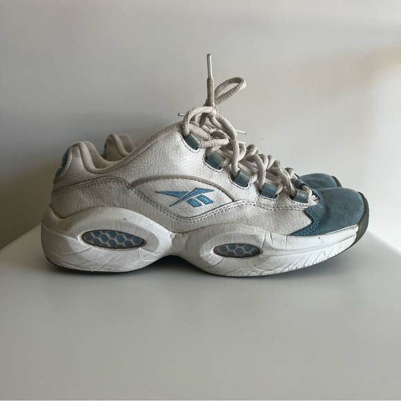 Reebok | Shoes | Reebok Question Low White Blue Iversons Size 6 No ...